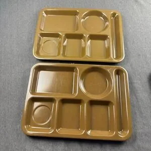 Unbranded | Dining | Vintage Brown Plastic 6 Compartment Cafeteria Mess ...